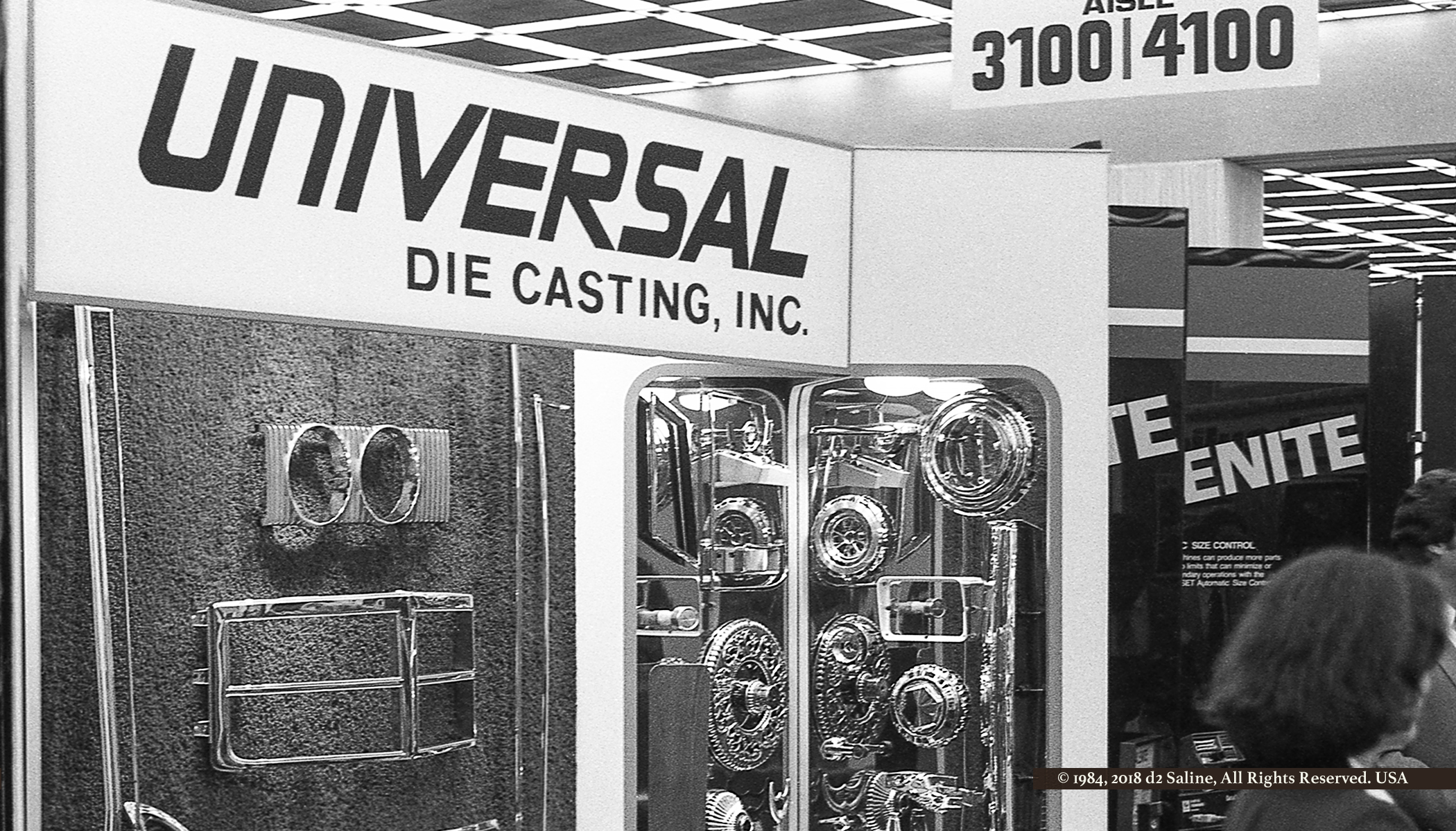 Universal Die Casting exhibit at Cobo Hall trade show 1984