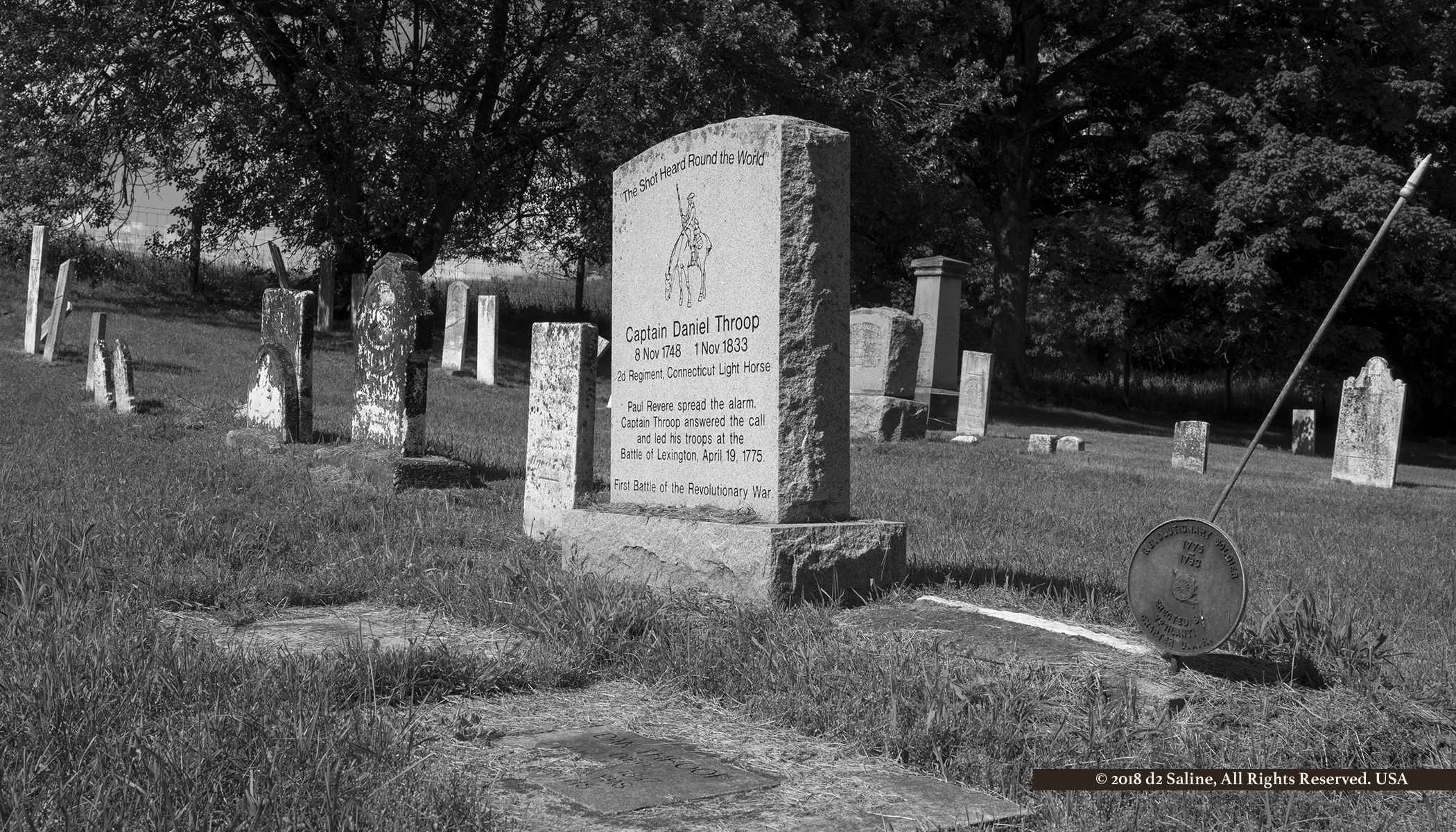 Marker for Captain Daniel Throop in Judd Cemetery
